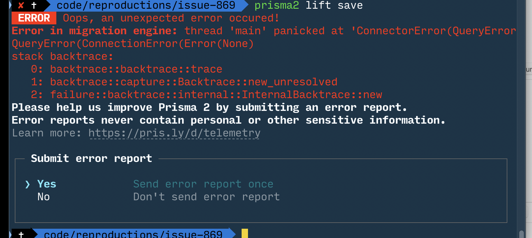 Unable to exit `prisma2 dev` process when an error occurs · Issue #871 · prisma/prisma · GitHub