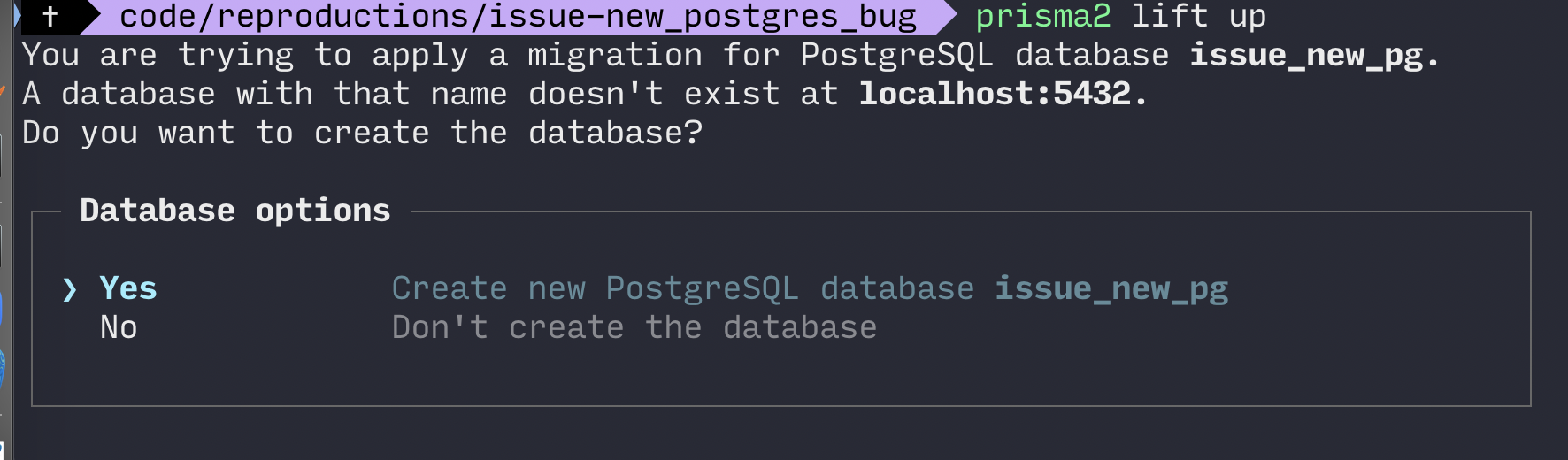 Create database from init flow when it doesn't exists · Issue #921 · prisma/prisma · GitHub