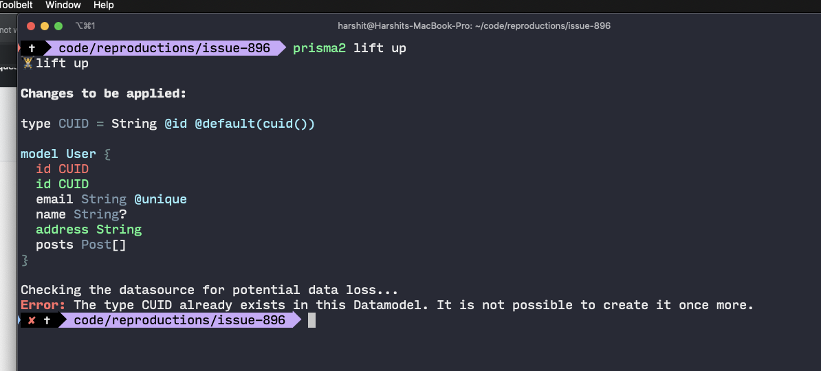 Lift is trying to recreate type aliases · Issue #225 · prisma/migrate · GitHub