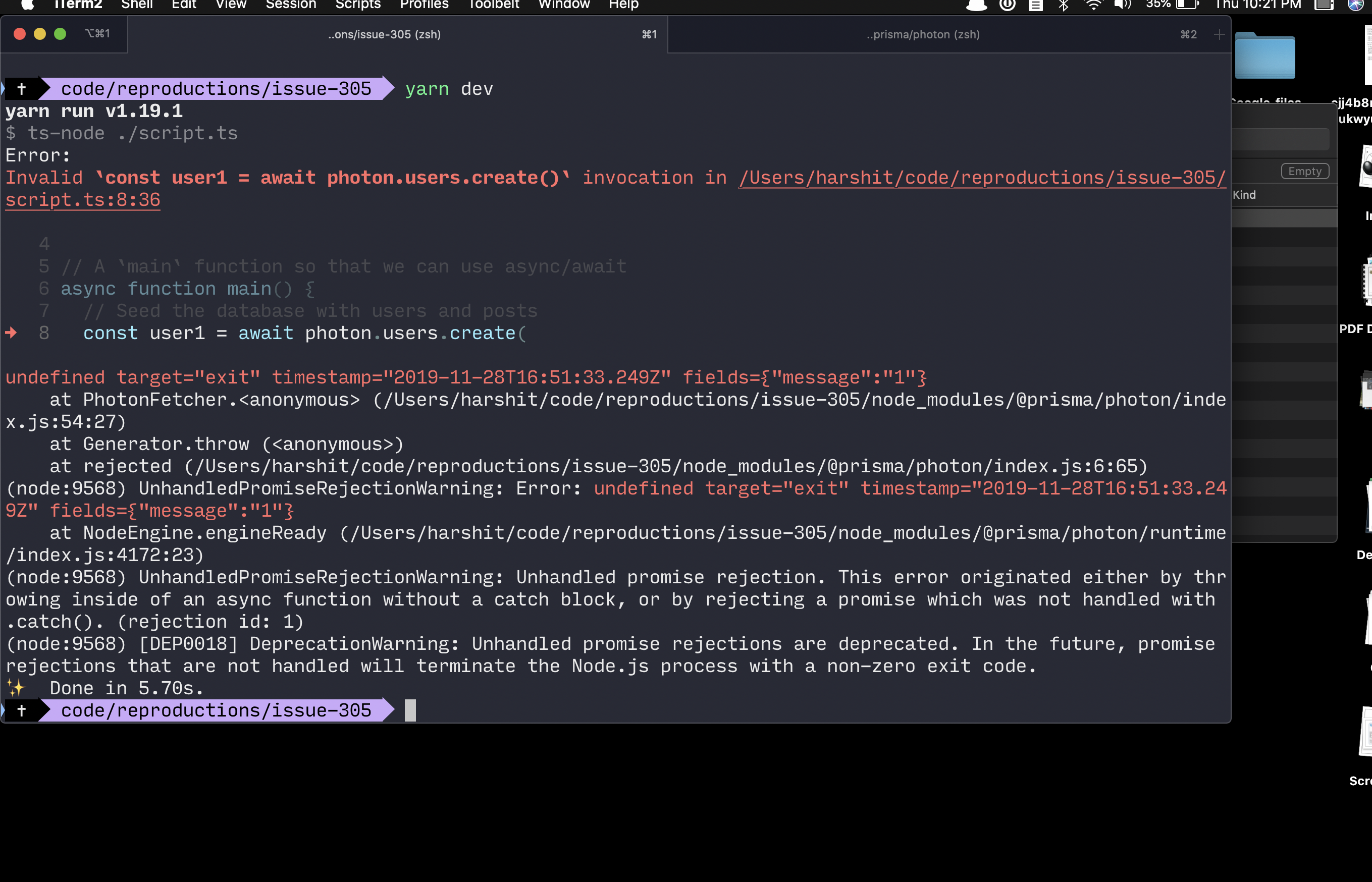 Unknown Error with Prisma Preview 16-17.2 · Issue #305 · prisma/prisma-client-js · GitHub