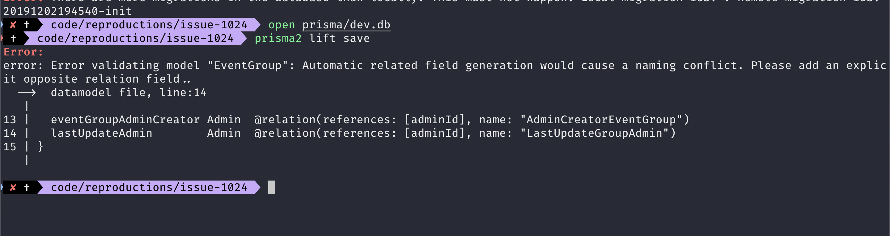 Can't I link many field in one Model to the other one ? · Issue #1024 · prisma/prisma · GitHub