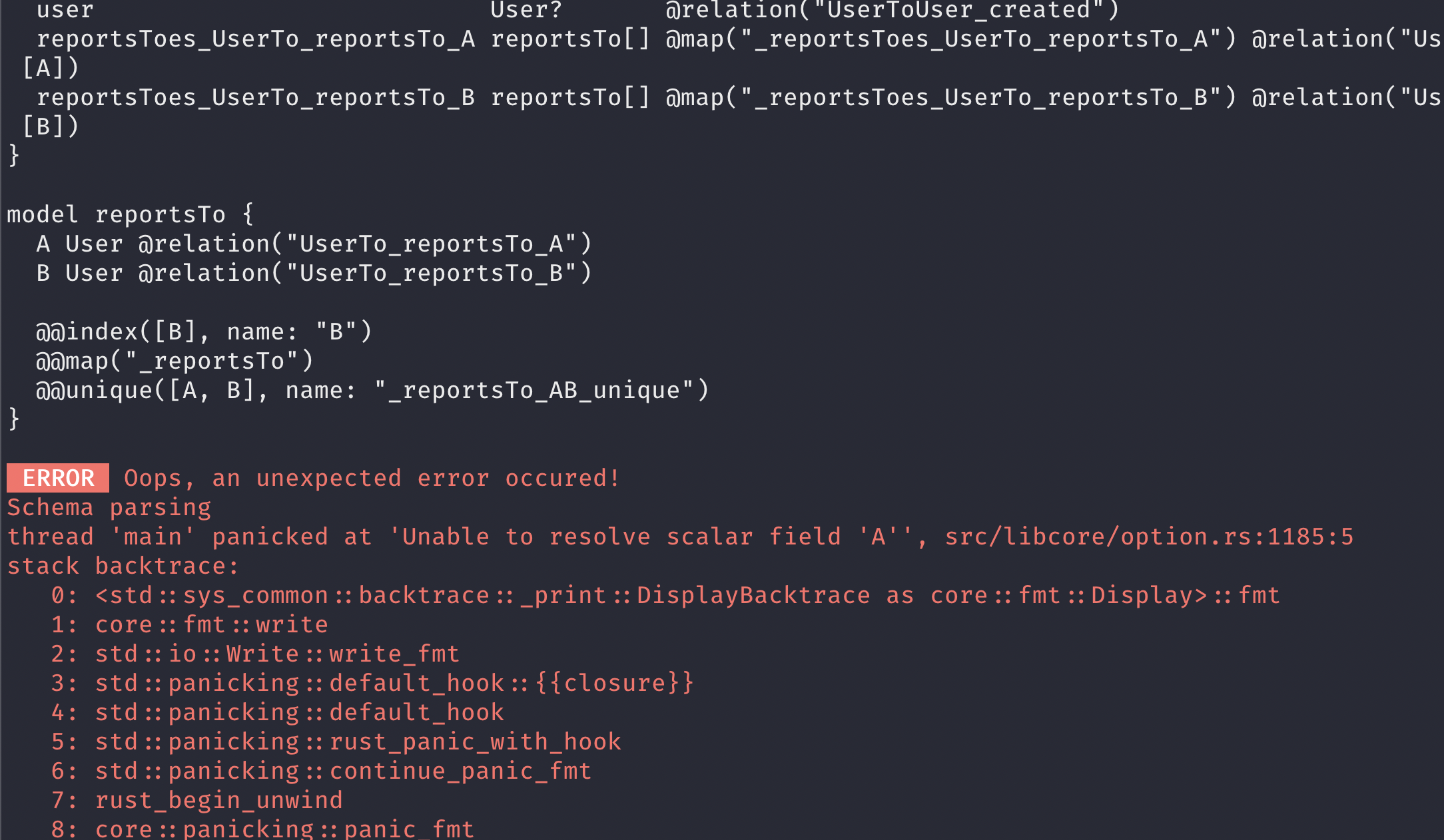 Schema Parsing Error · Issue 1449 · Prismaprisma · Github