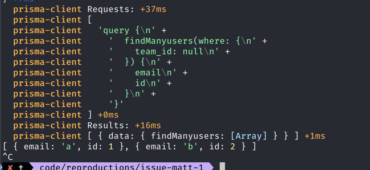 Null foreign keys in where produce wrong result set · Issue #487 · prisma/prisma-client-js · GitHub