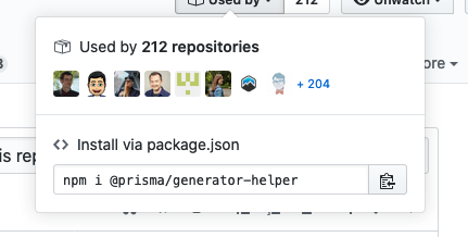 Fix Github "Used by" metric for this repository · Issue #1907 · prisma/prisma · GitHub