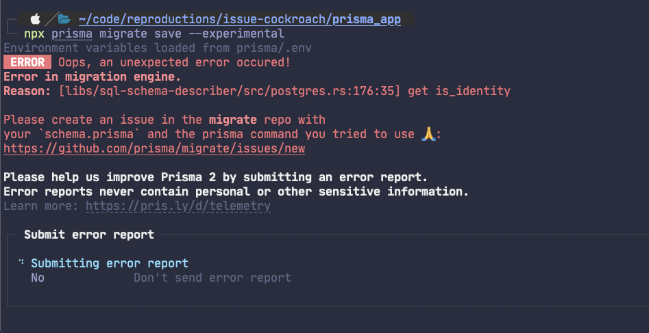 Support CockroachDB in Migrate · Issue #4702 · prisma/prisma · GitHub