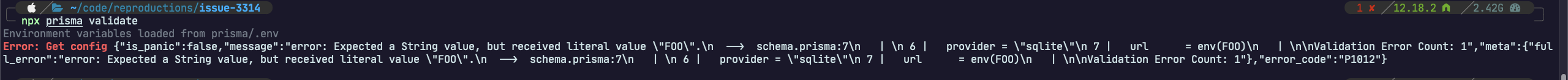 Throw better error message when env function doesn't receive a string ie `env(FOO)` instead of ...