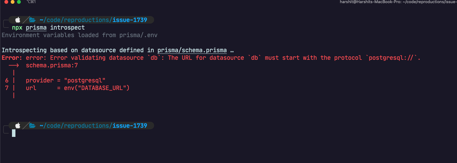 Invalid `prisma/.env` leads to confusing error message · Issue #1739 · prisma/prisma · GitHub