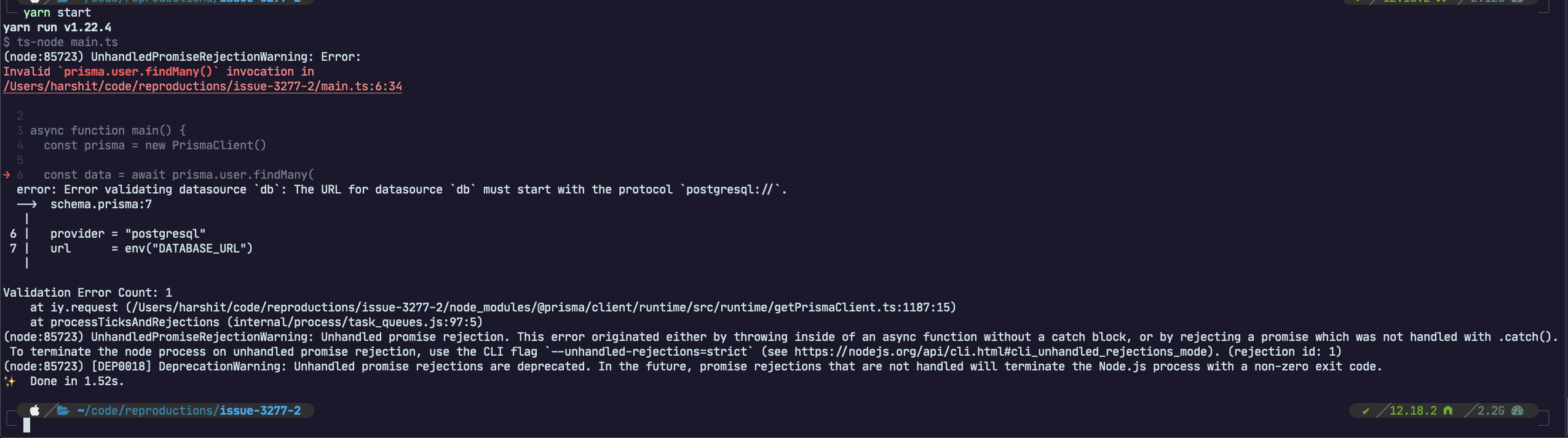 Error regarding DATABASE_URL protocol · Issue #3277 · prisma/prisma · GitHub