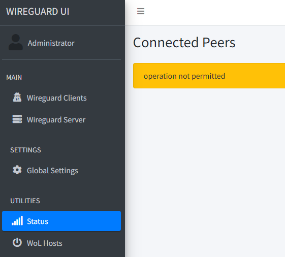 Operation not permitted error inside the Wireguard GUI installed inside Yunohost · Issue #74 ...