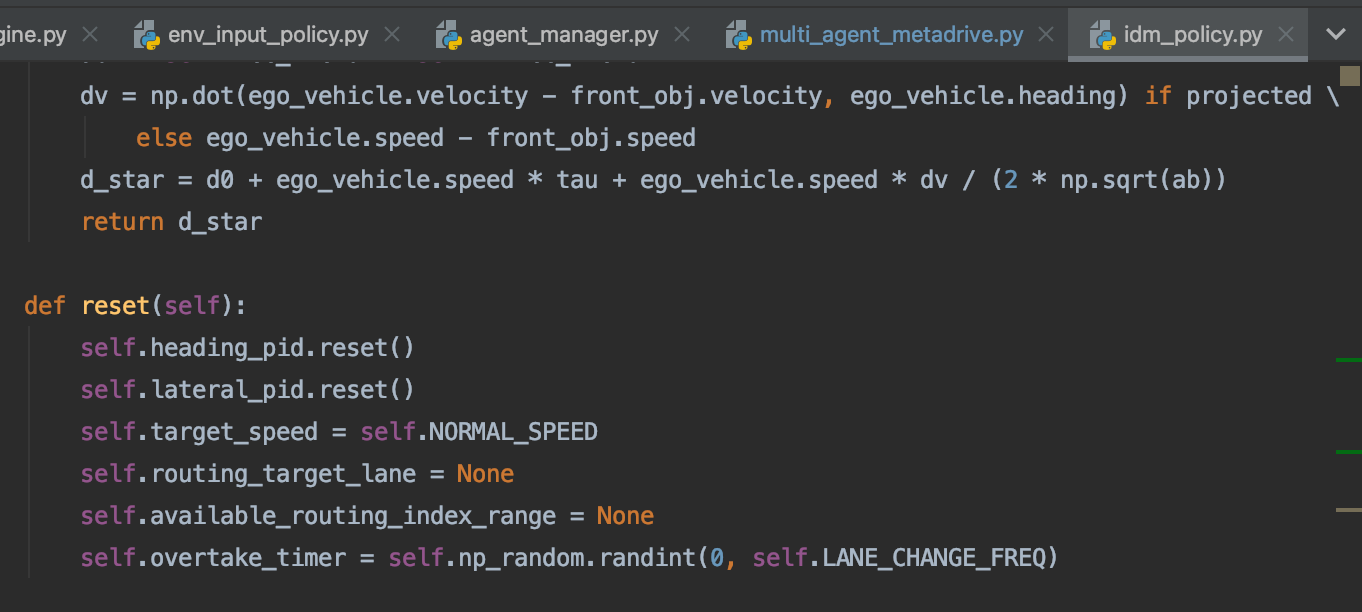 The reset of IDM policy is never called? · Issue #163 · metadriverse/metadrive · GitHub