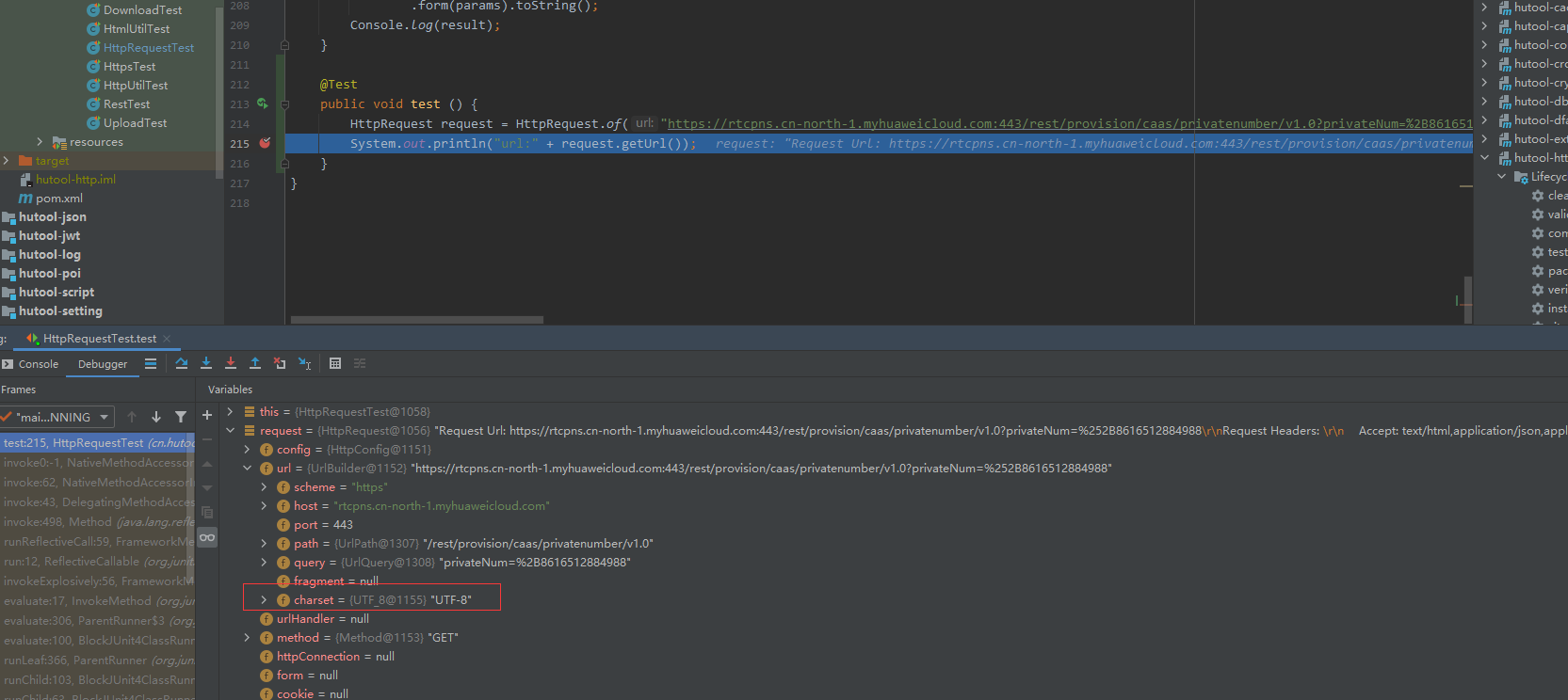 HttpRequest of(String url, Charset charset) charset 为null时，仍然对url进行了编码导致错误 · Issue #2243 ...