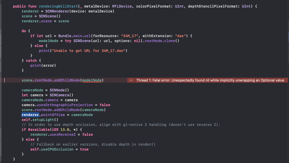 Examples: SceneKit examples crashes /bc of nil · Issue #596 · mapbox/mapbox-maps-ios · GitHub