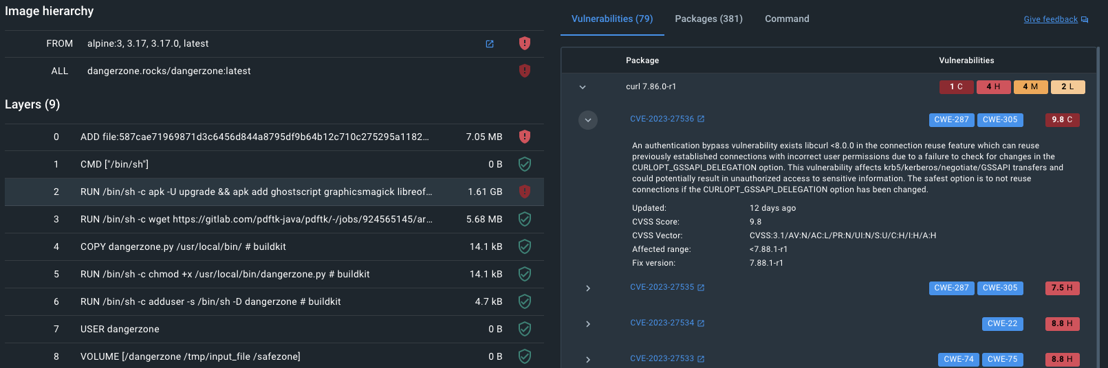 4 critical vulnerabilities found by the docker scanner · Issue #395 · freedomofpress/dangerzone ...