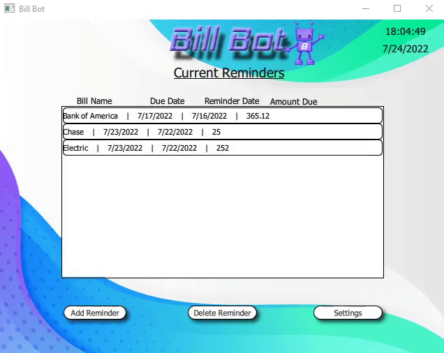 GitHub - kn0w0n3/Bill-Bot: App to send email reminders for bills