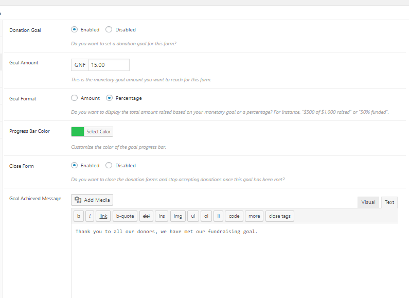 Goal achieved message is not getting display · Issue #2337 · impress-org/givewp · GitHub