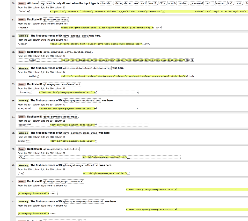 feat(form): ensure w3c validations for donation forms' ID to resolve ...