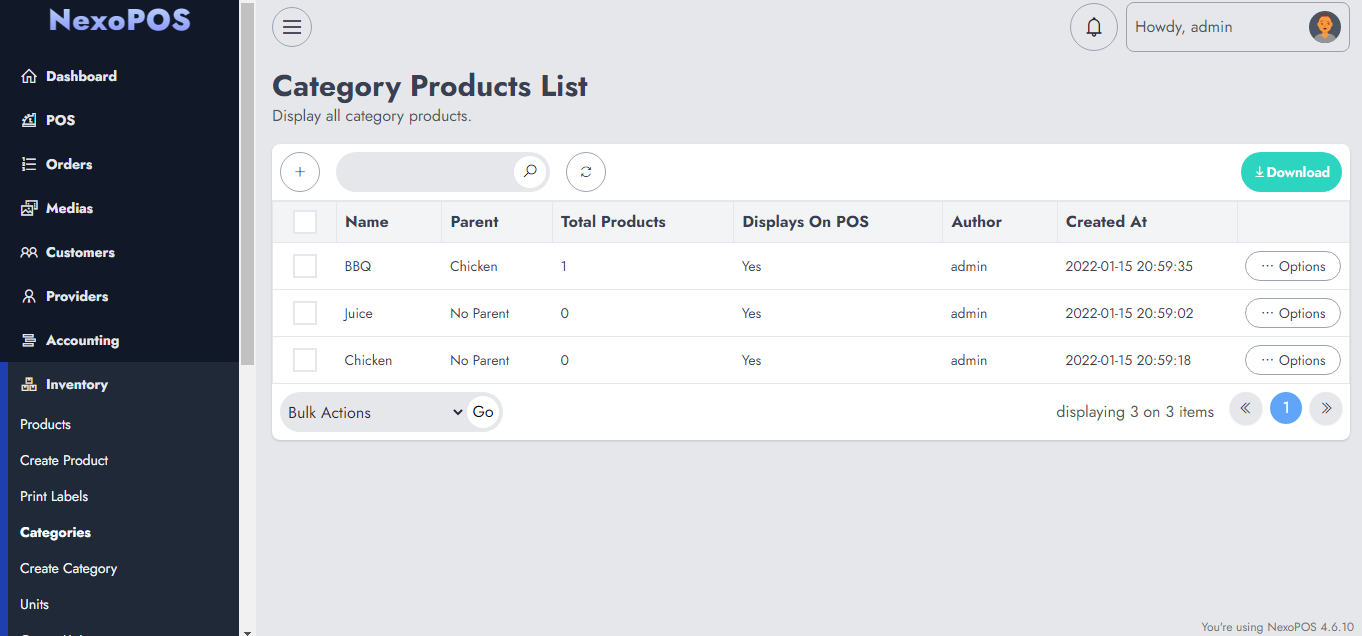 [Issue] I can't see products on pos screen · Issue #511 · Blair2004/NexoPOS · GitHub