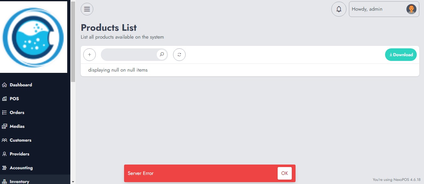 Products list issue · Issue #656 · Blair2004/NexoPOS · GitHub