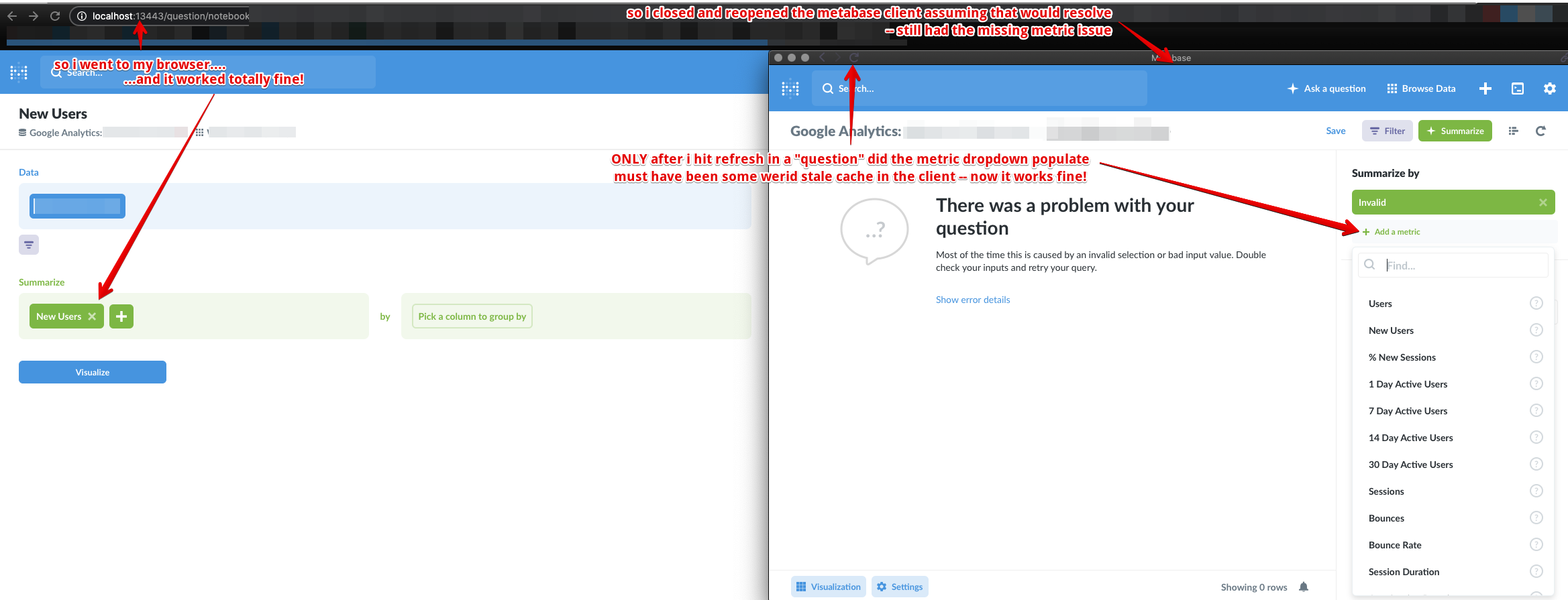 Cannot query Google Analytics · Issue #12411 · metabase/metabase · GitHub