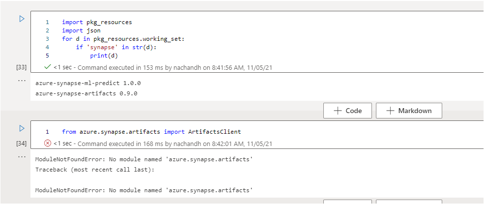Unable to import ArtifactsClient in Synapse Notebook · Issue #21588 ...