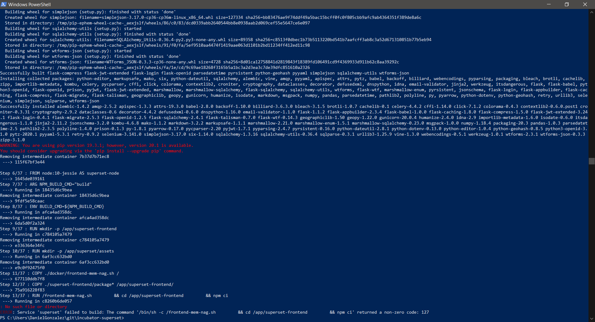 Service 'superset' failed to build · Issue #9780 · apache/superset · GitHub