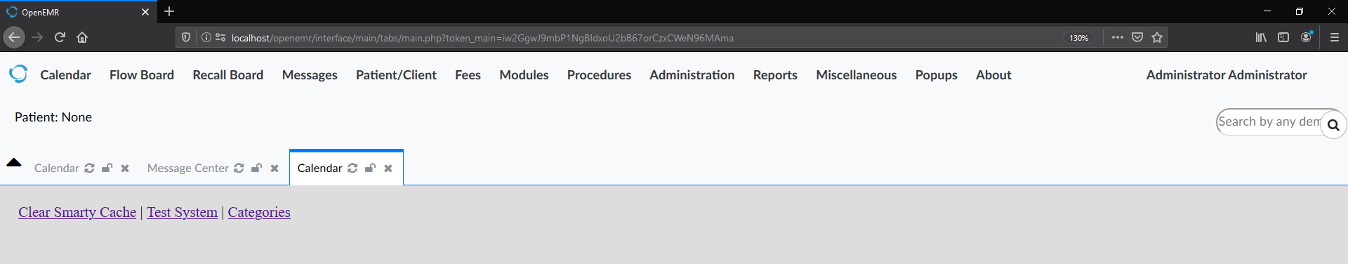 Calendar text link change to Bootstrap tabs. · Issue #3062 · openemr/openemr · GitHub