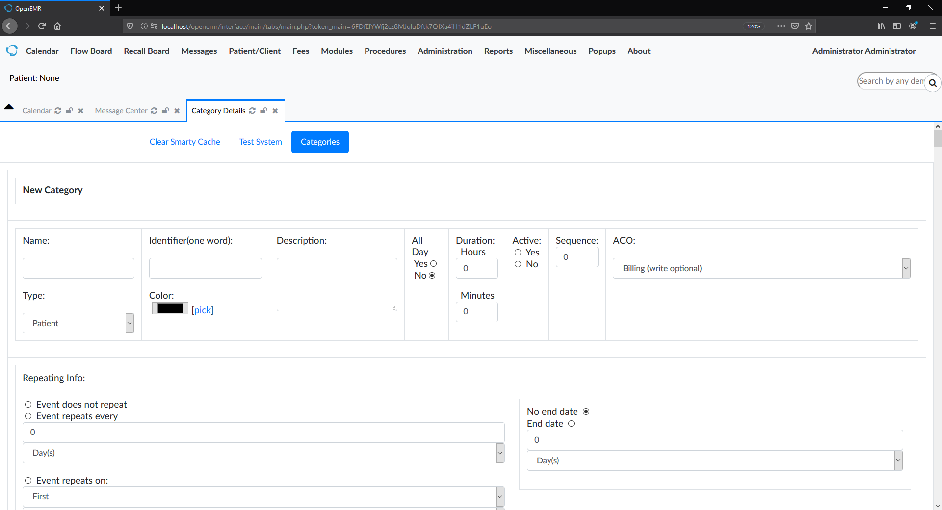 Fix #3062 calendar text link by stu01509 · Pull Request #3069 · openemr/openemr · GitHub