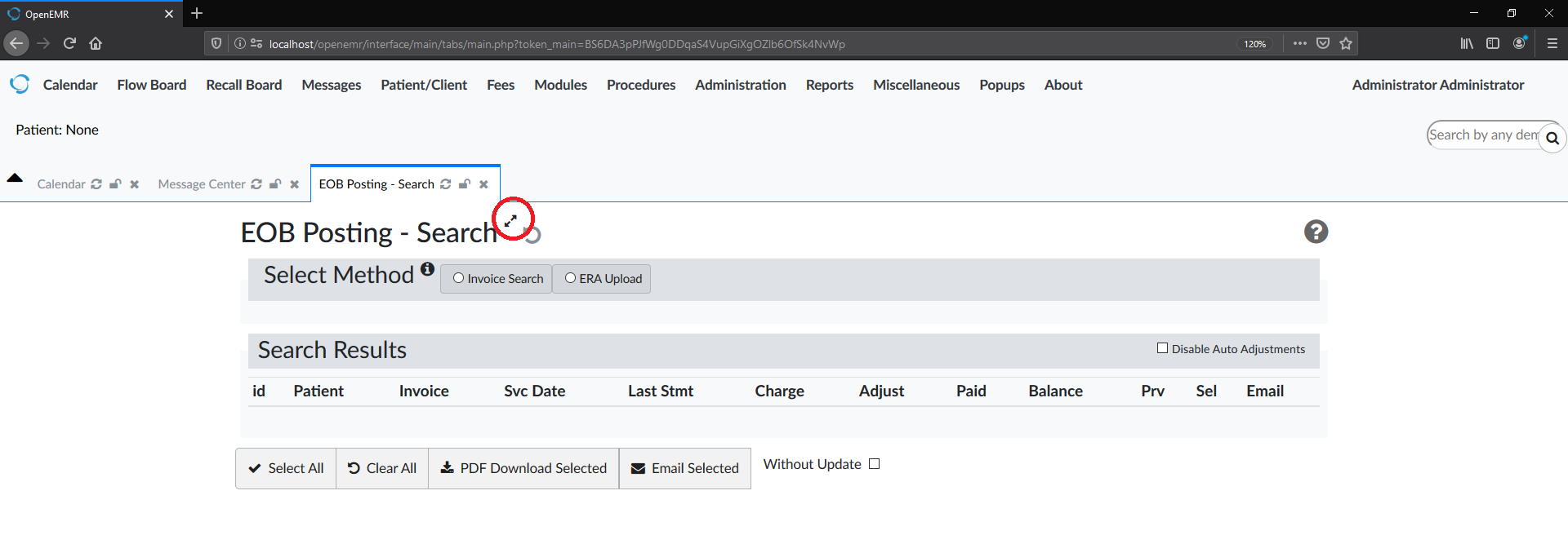 UI Issue: EOB Posting - Search expand button · Issue #3164 · openemr/openemr · GitHub