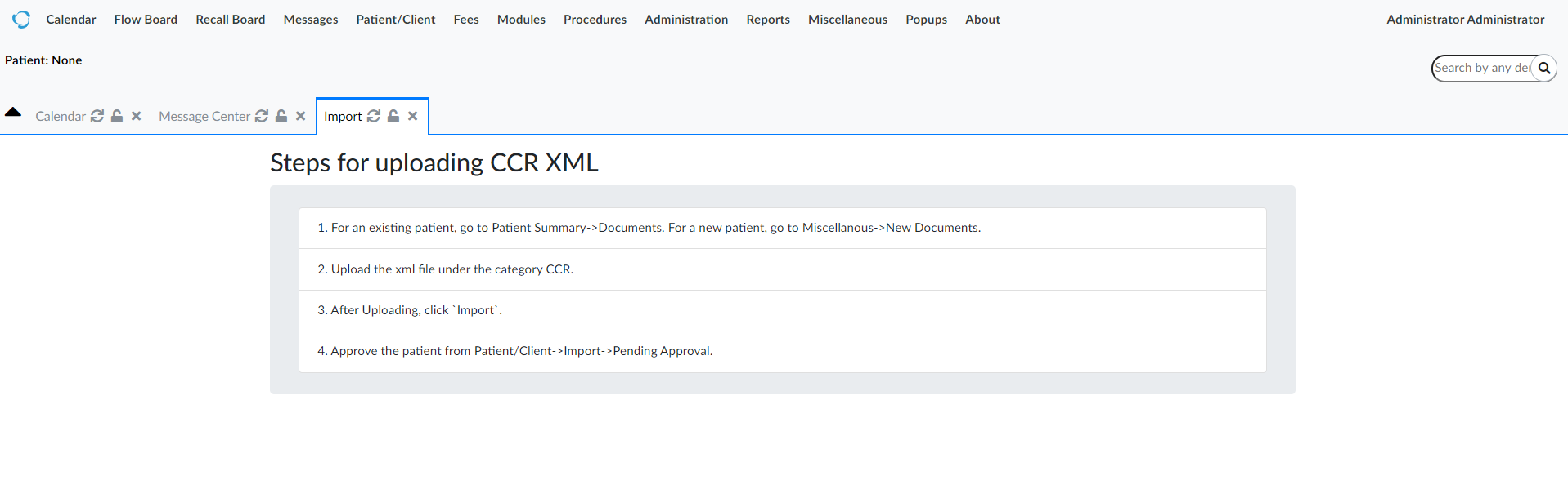 Refactor: refine the import section page. by stu01509 · Pull Request #3830 · openemr/openemr ...