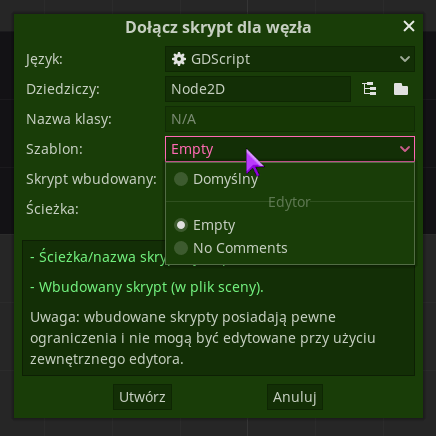 Changing script language permanently changes default template · Issue ...