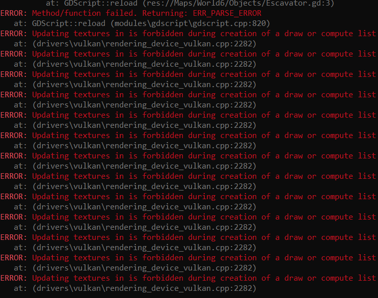 'Updating textures in is forbidden during creation of a draw or compute list' error spam · Issue ...