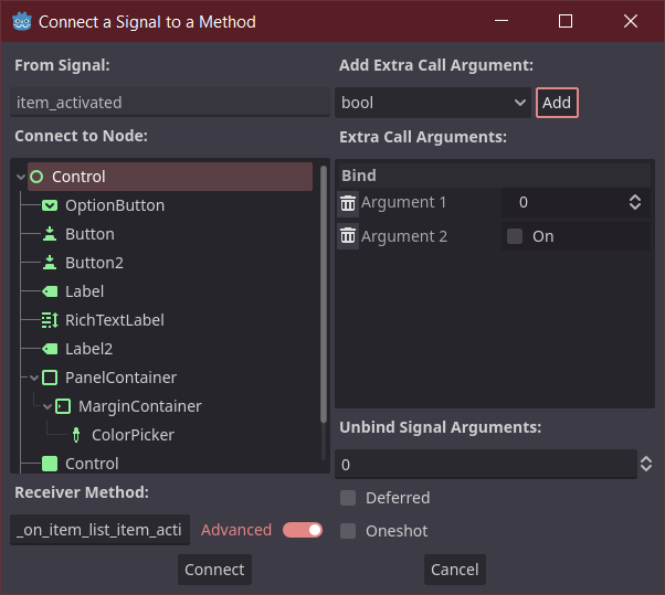 Deleting binds in connections dialog could be improved · Issue #60477 · godotengine/godot · GitHub