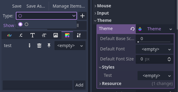It's possible to add theme items to empty type in Theme Editor · Issue #82405 · godotengine ...