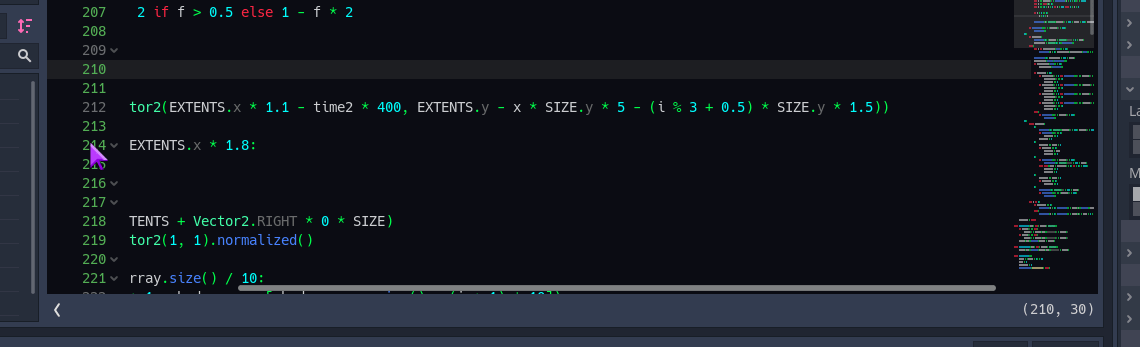 Line highlight overlaps code minimap when scrolling far right · Issue #39198 · godotengine/godot ...