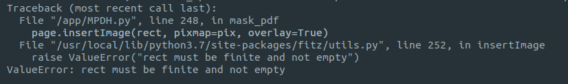 Valueerrorrect Must Be Finite And Not Empty · Issue 508 · Pymupdf 