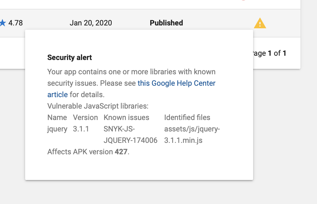 Security issue | Warning from Google play | Jquery/Jsoup · Issue #1322 ... Security issue | Warning from Google play | Jquery/Jsoup · Issue #1322 ...