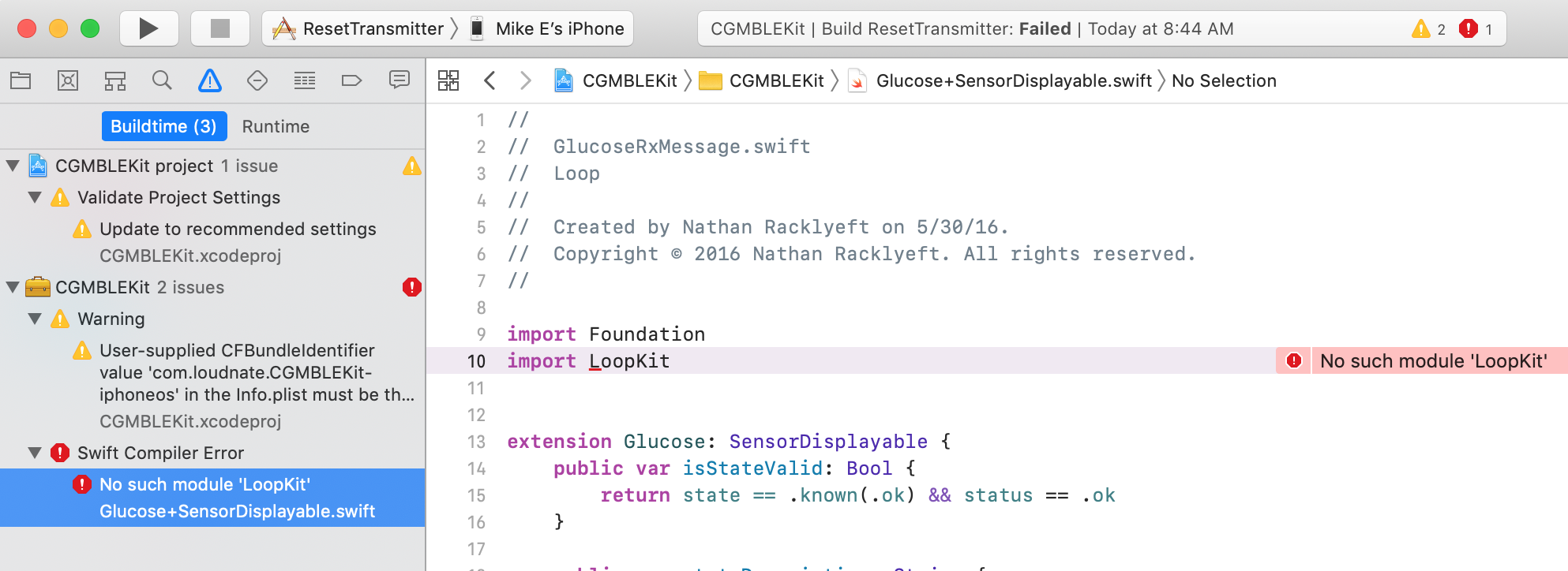 No such module 'LoopKit' · Issue #121 · LoopKit/CGMBLEKit · GitHub