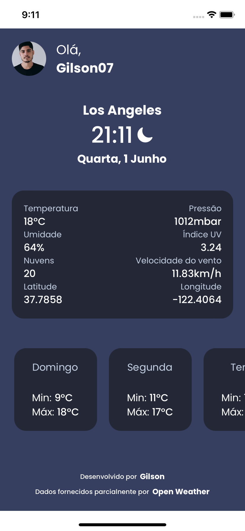 GitHub - Gilson07/dados-climaticos-a-partir-das-coordenadas-geograficas: Projeto desenvolvido em ...