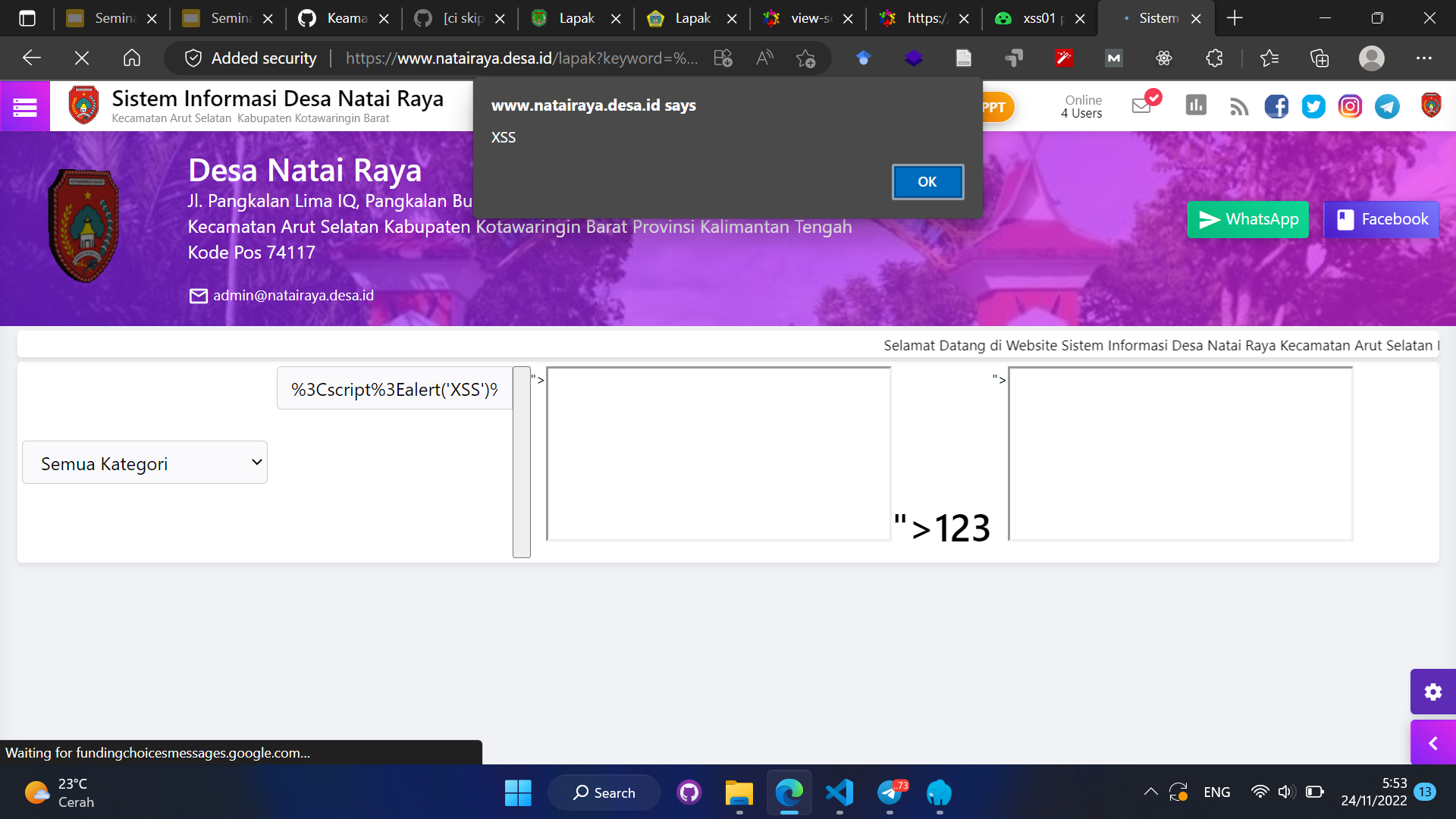 Keamaan Form XSS Reflected · Issue #6026 · OpenSID/OpenSID · GitHub