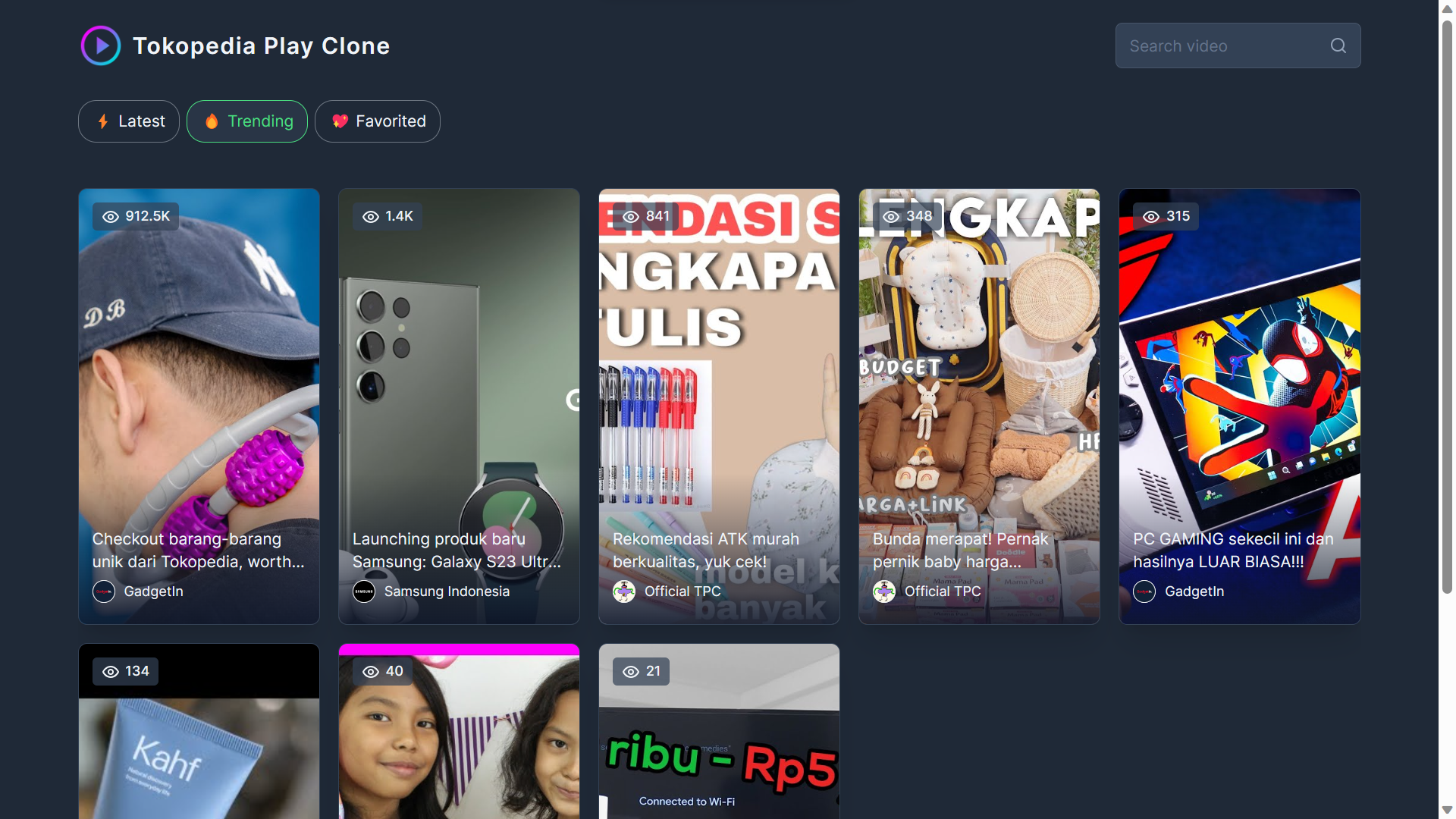 GitHub - dikisiswanto/tokopedia-play-clone