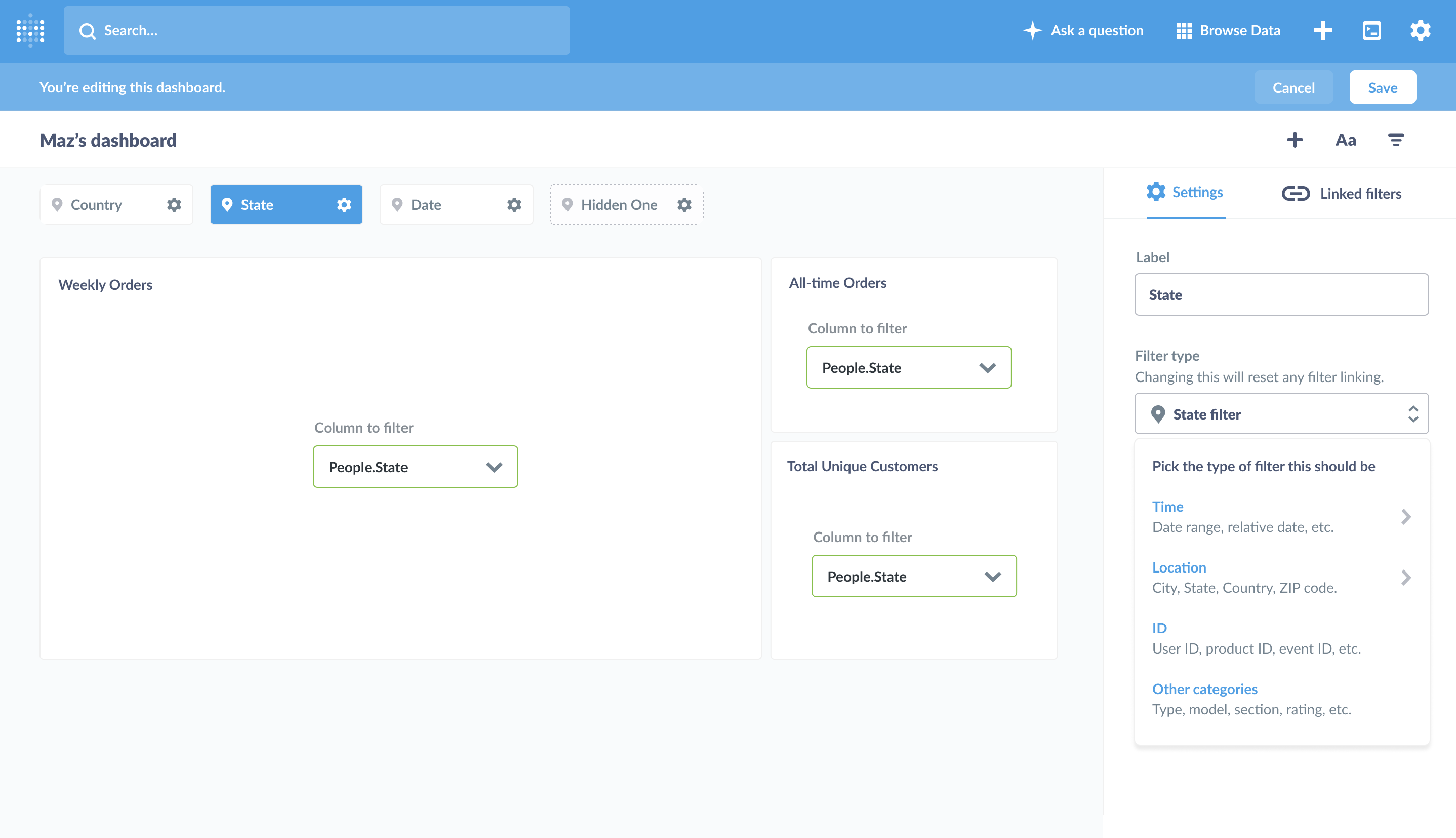 Add Ability To Change A Dashboard Filter s Type Issue 14296 