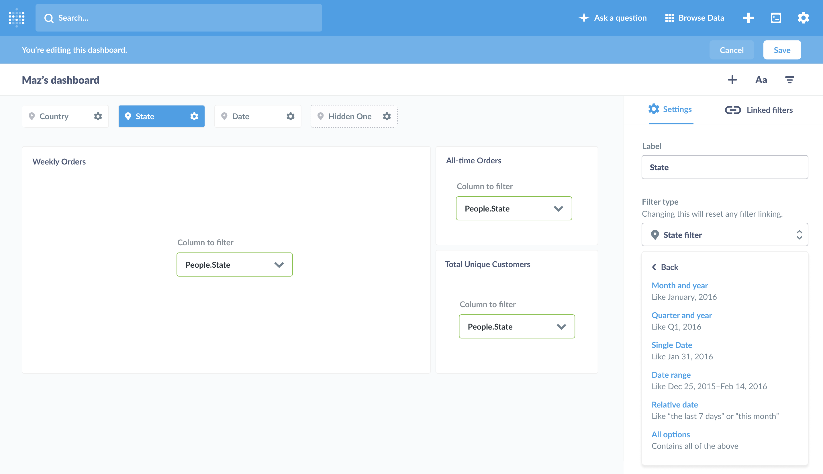 Add ability to change a dashboard filter's type · Issue #14296 ...