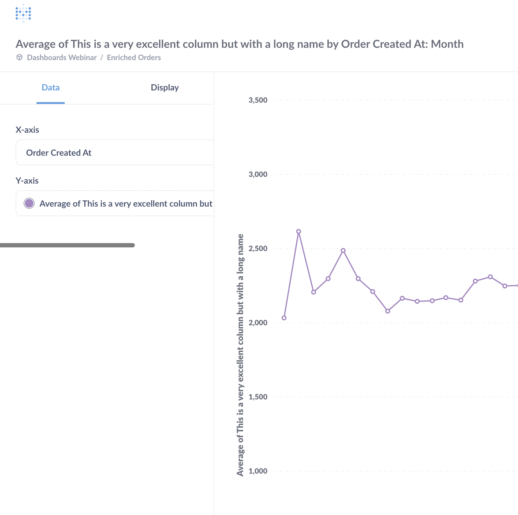 Columns with long names cause the visualization options sidebar to scroll horizontally · Issue ...