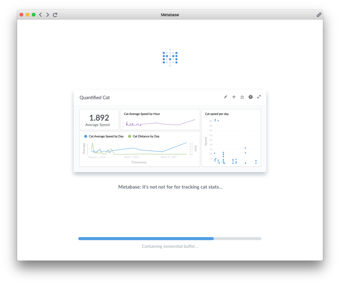 Make the startup loading screen more interesting · Issue #4697 · metabase/metabase · GitHub