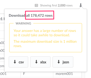 We should clarify how many rows a user is downloading · Issue #5657 · metabase/metabase · GitHub