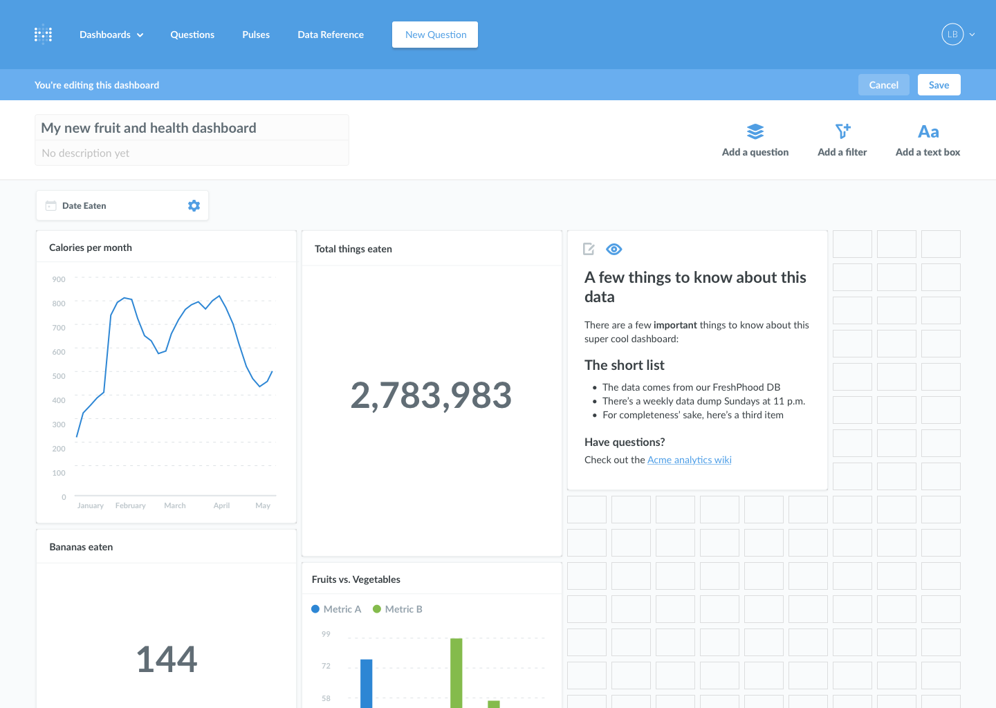 Free-text markdown boxes in dashboards · Issue #6360 · metabase ...