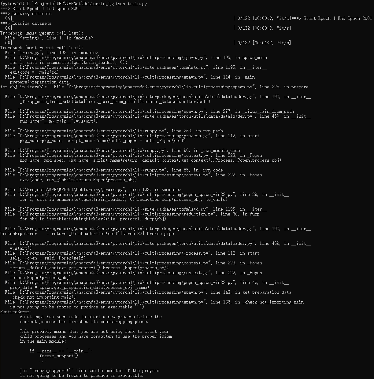 multi-process problems · Issue #114 · swz30/MPRNet · GitHub