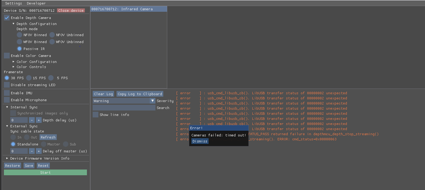 Depth stream not working · Issue #1251 · microsoft/Azure-Kinect-Sensor-SDK · GitHub