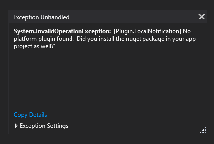 Not found platform plugin · Issue #86 · thudugala/Plugin.LocalNotification · GitHub