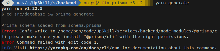 Prisma Generate Writing To Nodemodulesprismacli Causes Error · Issue 4240 · Prismaprisma 